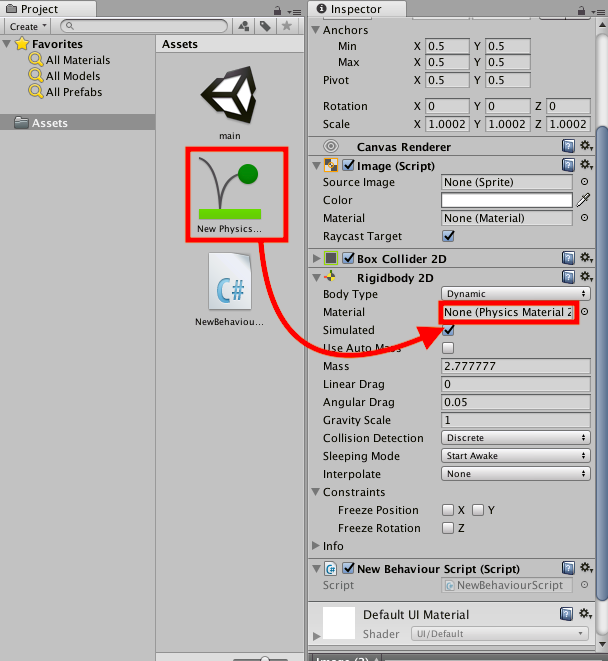 【unity入門】Physics Material 2Dの使い方-『摩擦と跳ね返り』を設定しよう！ | もぎブログ